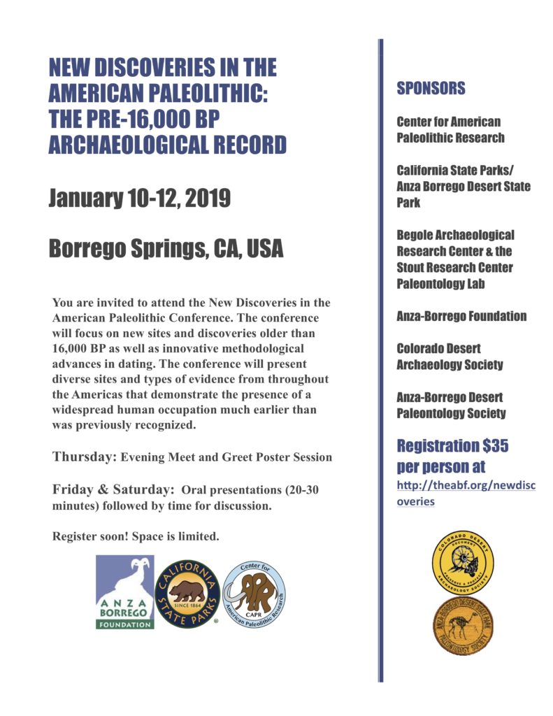 New Discoveries in American Paleolithic Archaeology - Colorado Desert ...