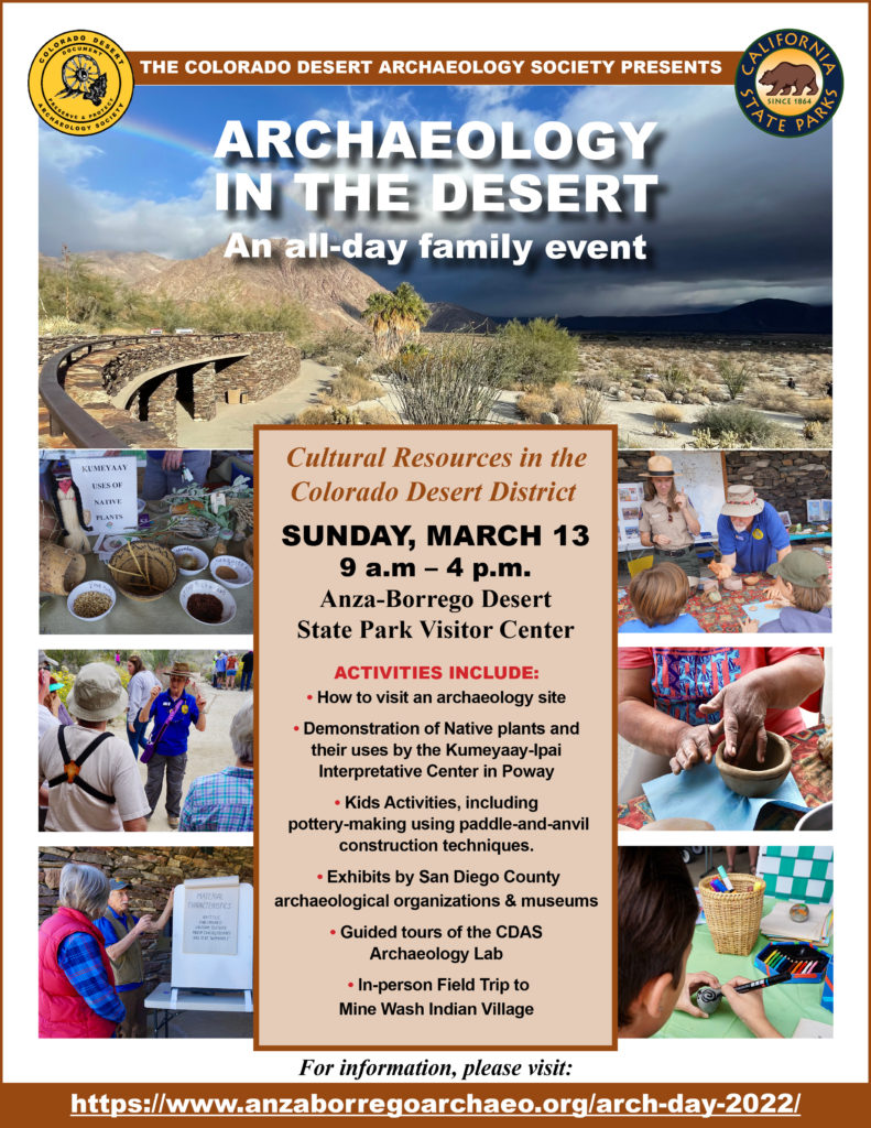 Archaeology Day Flyer - Colorado Desert Archaeology SocietyColorado ...