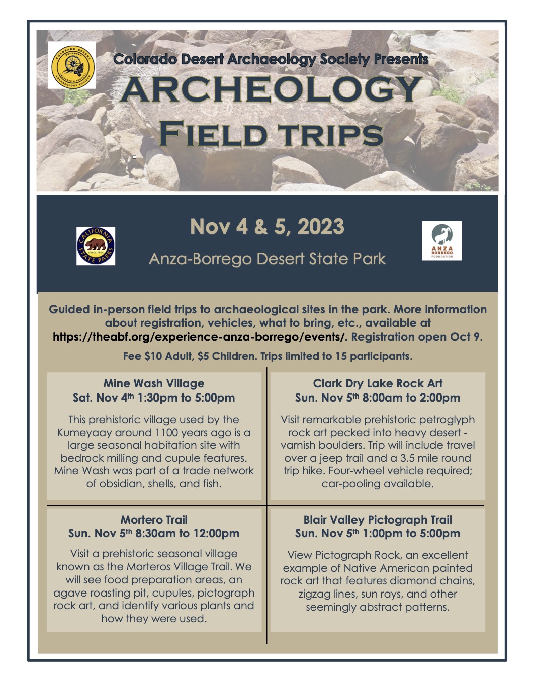 Field Trip Flyer - Colorado Desert Archaeology SocietyColorado Desert ...